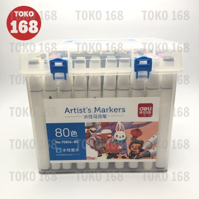 Jual Deli Sketch/Water-based Marker/Spidol Sketsa 70816 80 Warna (SET ...