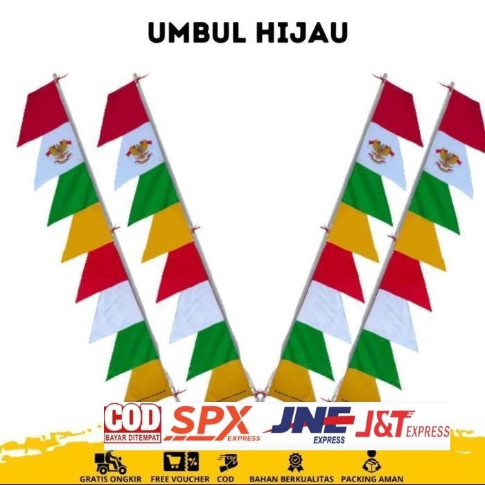 Jual Extra ** Grosir **Bendera Merah Putih Umbul Umbul Gergaji 8 Mata 2,7 Meter Hari Kemerdekaan ...