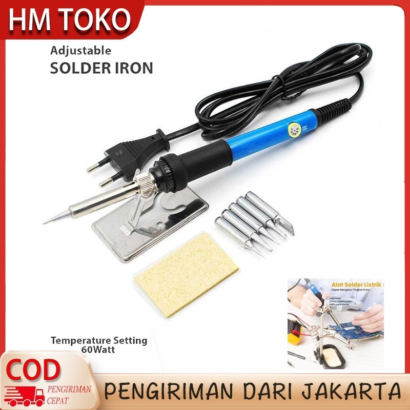 Jual Solder Adjustable Temperature 200 - 450 C/ 60W/Solder Listrik Tangan 60W Watt Pengatur Suhu ...