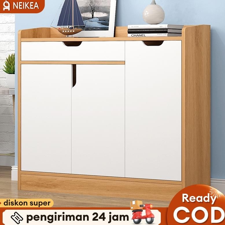 Jual Lemari Sepatu Kayu Rak sepatu Shoe Rack Shoe Cabinet Kayu100cm ...