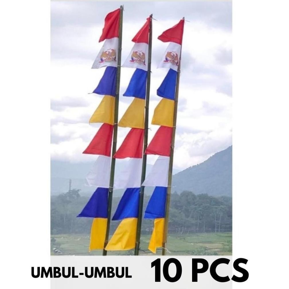 Jual Gratis Ongkir 10 Pcs Bendera Umbul-Umbul Zig Zag/Gergaji 8 Mata Merah Putih/Warna Warni ...