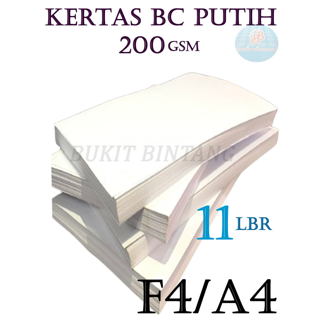 Jual Karton Manila/Kertas Bc/Brief Card Putih 200 Gsm Ukuran F4/ A4 ...