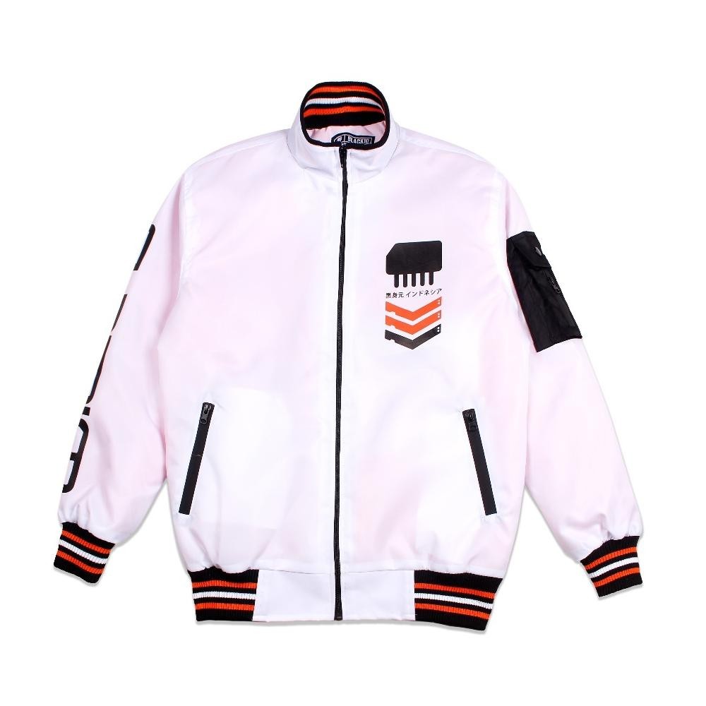 Jual Jaket Pria Keren Jacket Pria Bomber Putih White Arcee | Shopee ...