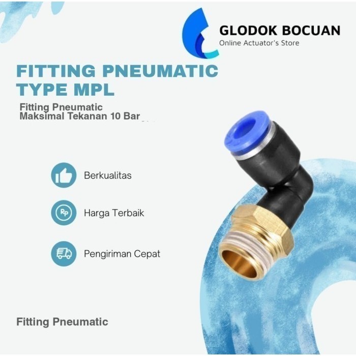 Jual MPL 04-02 Fitting Elbow Male Slip Lock Selang 4mm Drat 1/4 Inch ...