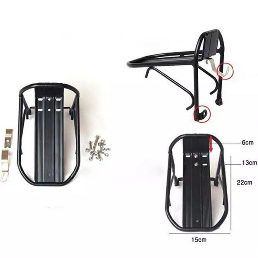 Jual Wdr-75 Rak Bagasi Depan Sepeda Alluminium Pannier Depan Alloy ...