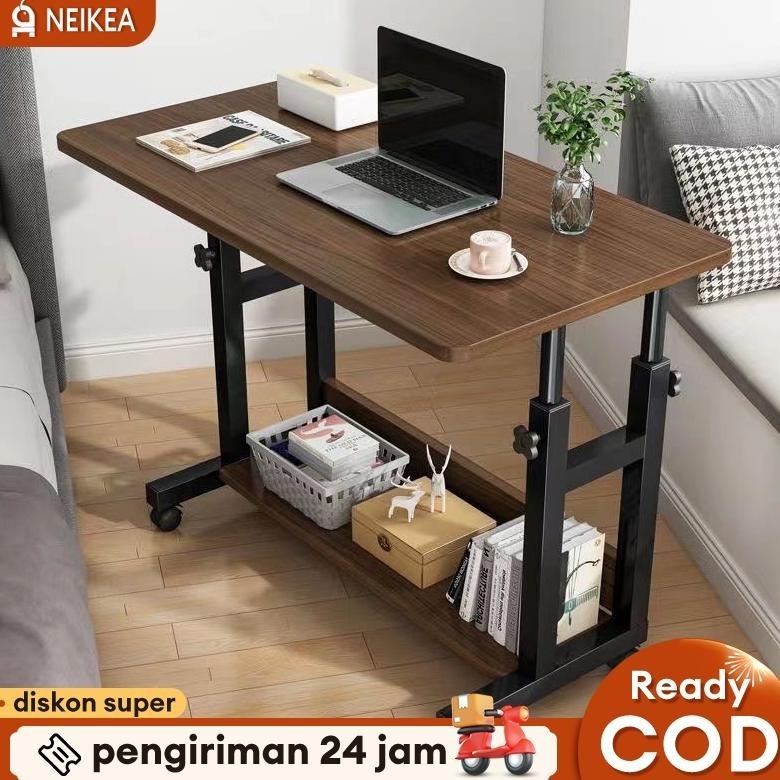 Jual Meja Laptop Lipat Adjustable dengan Roda Meja Belajar Portable ...