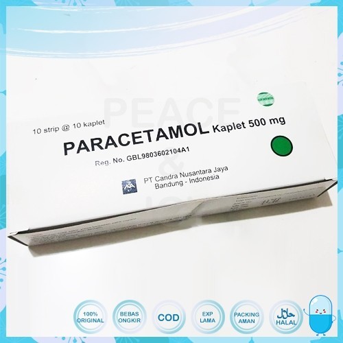 Jual PARACETAMOL CANDRA NUSANTARA JAYA 500MG ISI 10 STRIP X 10 KAPLET ...