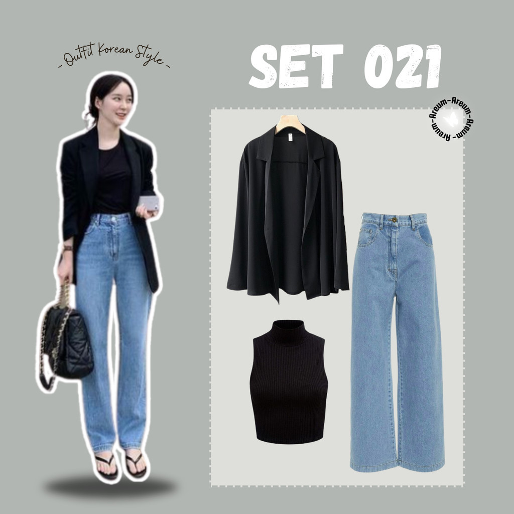 Jual RS - Set 021 | Outfit Kerja Chic Style (Setelan Kekinian Blazer ...