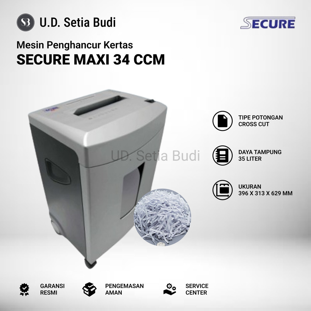 Jual Mesin Penghancur Kertas Secure Maxi 34 CCM Paper Shredder Secure ...