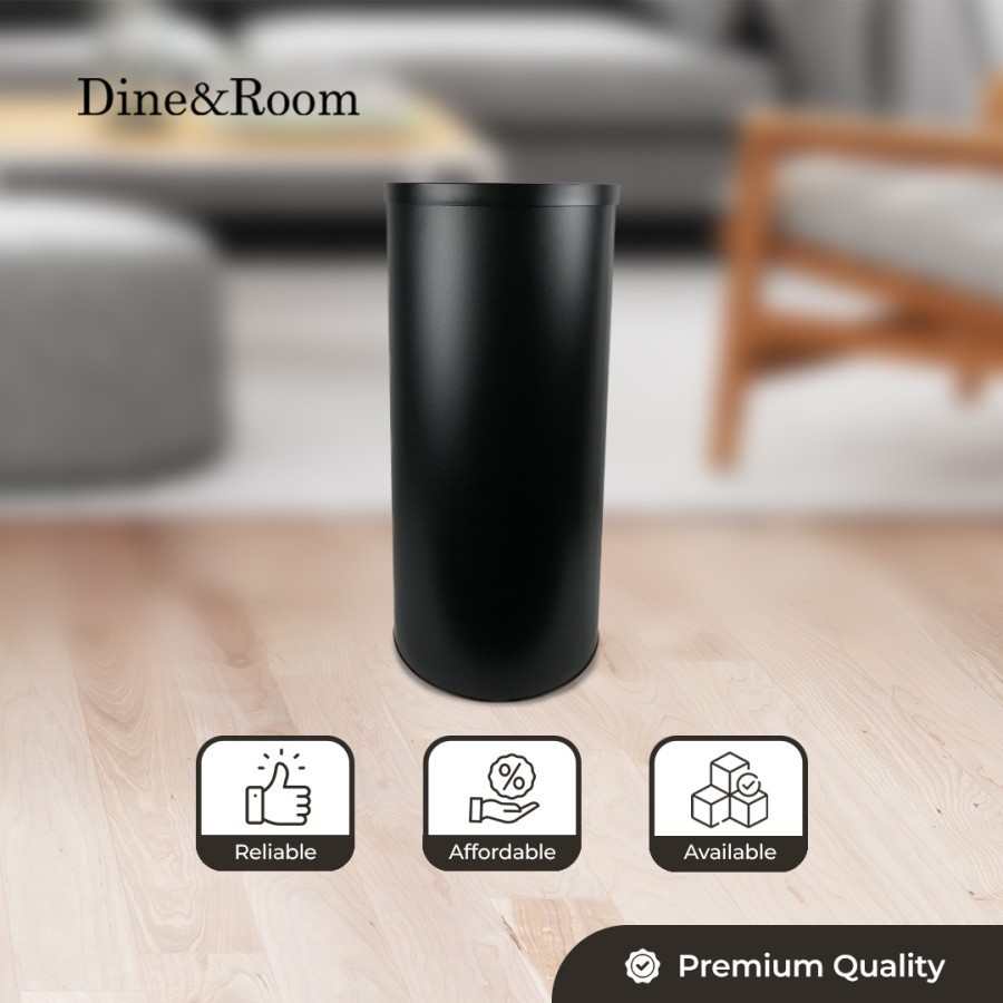Jual BLACK ROUND SWING DUSTBIN / PUBLIC DUST BIN / TONG SAMPAH 45 LITER | Shopee Indonesia