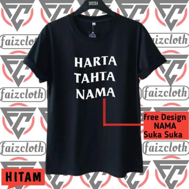 Jual Promo Kaos Harta Tahta '' Nama'' Basic Harta Tahta Custom Nama ...