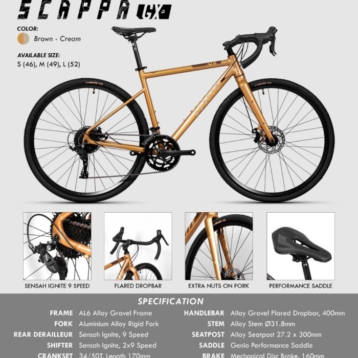 Jual Sepeda Balap Gravel 700C Road Bike Roadbike Genio Scappa Gx 18 ...