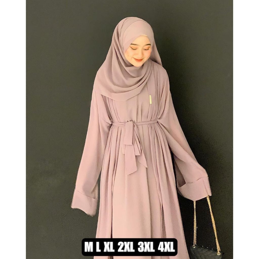 Jual Gamis Muslim Modern // Airin Abaya Set Jumbo ( Inner + Outer ...