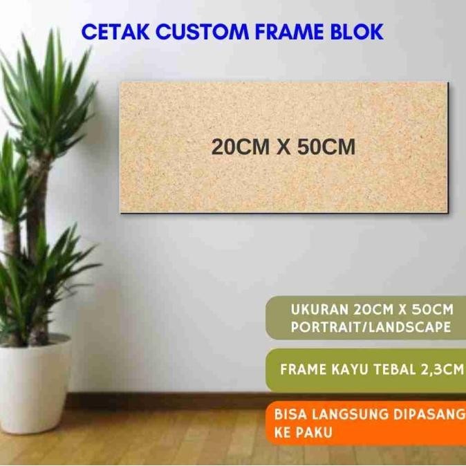 Jual Cetak Custom Pajangan Dinding Kayu Pictbox 20cm x 50cm Frame Blok ...