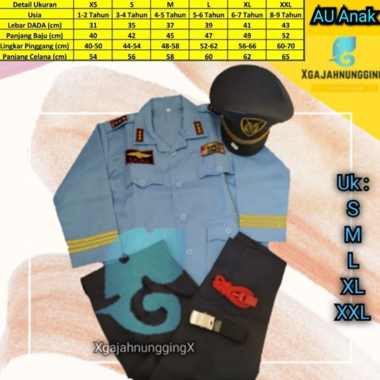 Jual Promo Meriah Baju Seragam TNI AU Anak Profesi | TNI Angkatan Udara Kostum Karnaval Anak ...