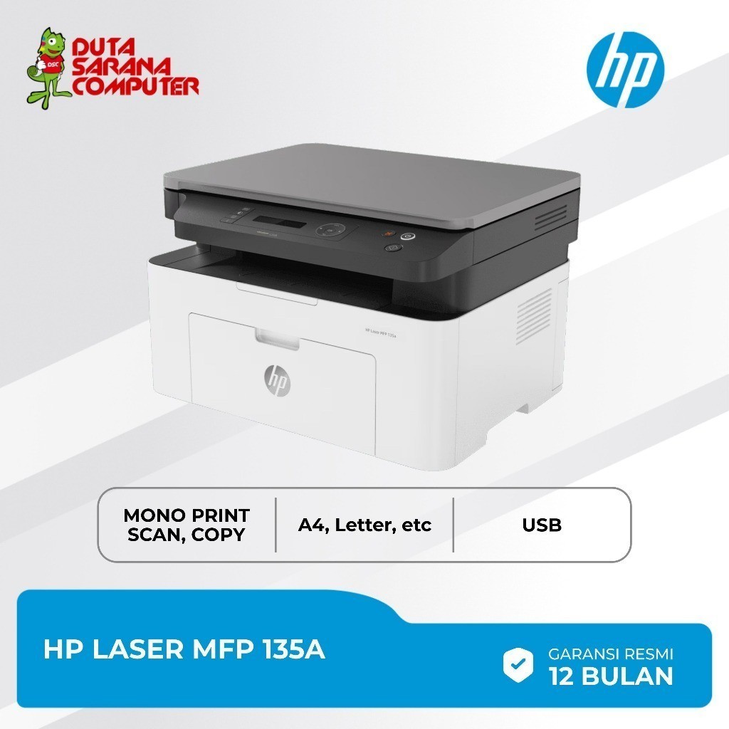 Jual HP LASERJET MONO PRINT SCAN COPY MFP 135a , PRINTER ORI, GARANSI RESMI | Shopee Indonesia
