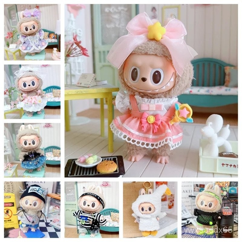 Jual Doll Clothes for 17cm Labubu Doll Toy Cute Mini Plush Doll's ...