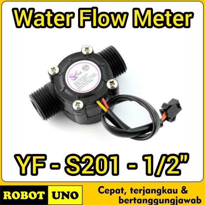 Jual Flow Meter 1/2" Water Flow Sensor YF-S201 Sensor Aliran Air Hall ...