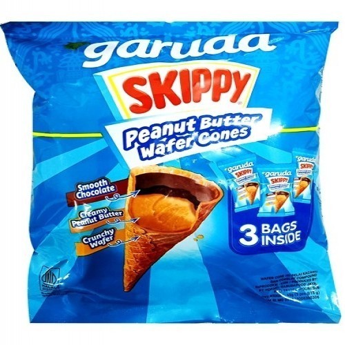 Jual S09685 GARUDA SKIPPY PEANUT BUTTER CONES WAFER 44GR BAG MAJU ...