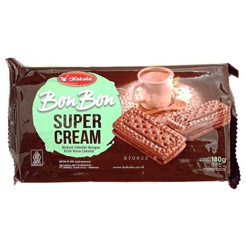 Jual S55967 KOKOLA BON BON SUPER CREAM CHOCOLATE BISCUIT 180GR MAJU ...