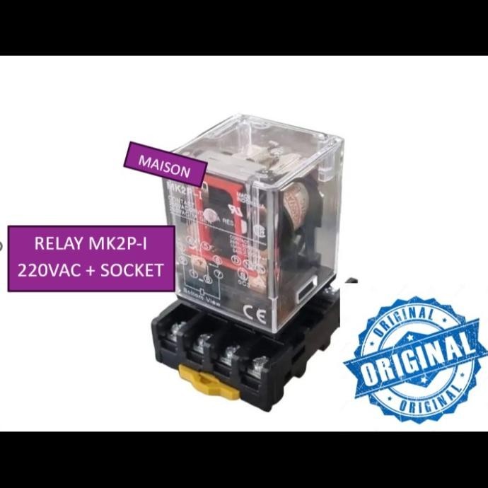 Jual Set Relay Mk2P-I 220Vac + Socket / Mk2P 220V / Mk2P 220Vac 8 Pin ...