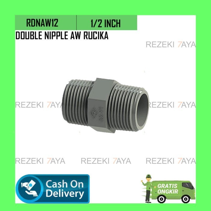 Jual DOUBLE NIPPLE AW 1/2 INCH RUCIKA FITTING PIPA AIR PVC RUCIKA SAMBUNGAN SOKET DRAT 1/2INCHI ...
