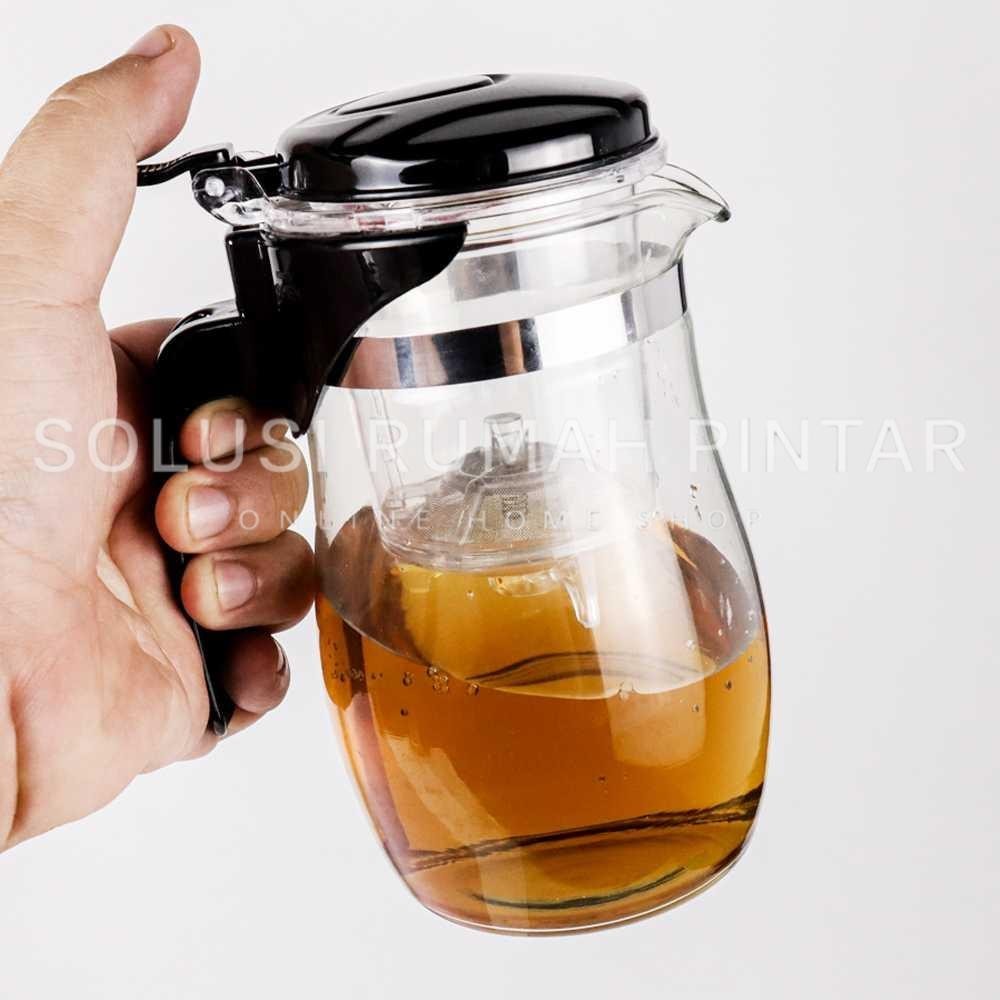 Jual Teko Kaca Borosilikat dengan Saringan Teh dan Kopi - One Two Cups Pitcher 500ml/700ml Tahan ...