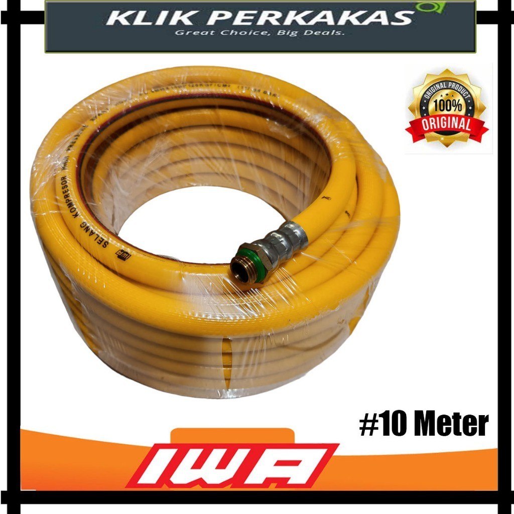 Jual Original By Germany Selang Angin Kompresor 10 Meter Iwa Compressor Hose 10 Meter Sumura ...