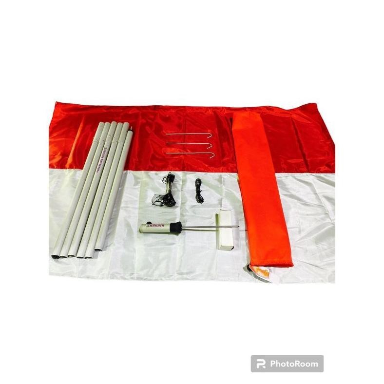 Jual Paket Tiang Bendera Lapangan Aluminium Diameter Pipa 23 Mm Tinggi 3 Meter Dan Bendera ...