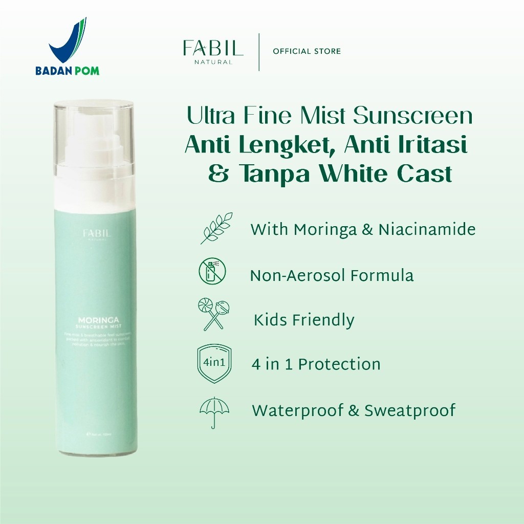 Jual Moringa Sunscreen Mist SPF 45 PA +++ - Sunscreen Wajah Spray ...