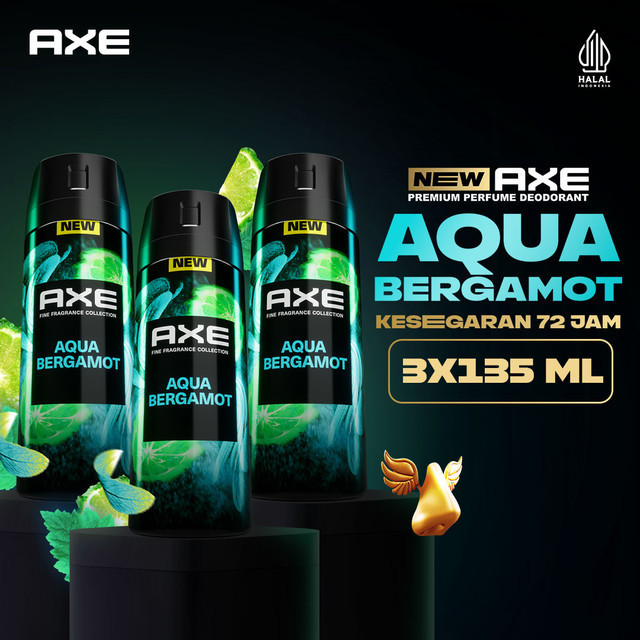 Jual AXE PREMIUM PERFUME DEODORANT AQUA BERGAMOT 135ML x3 | Shopee ...