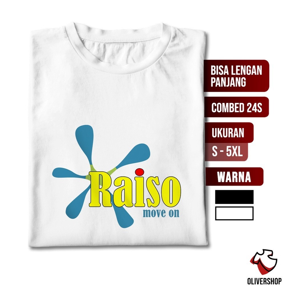 Jual Baju Kaos Plesetan RAISO MOVE ON - parodi merek brand logo kata ...