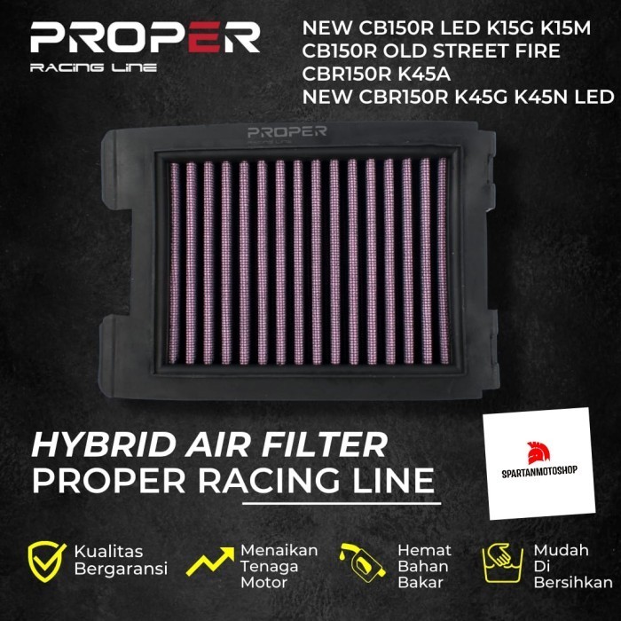 Jual FILTER UDARA HYBRID PROPER RACING LINE CBR150 CB150R CB150R OLD ...