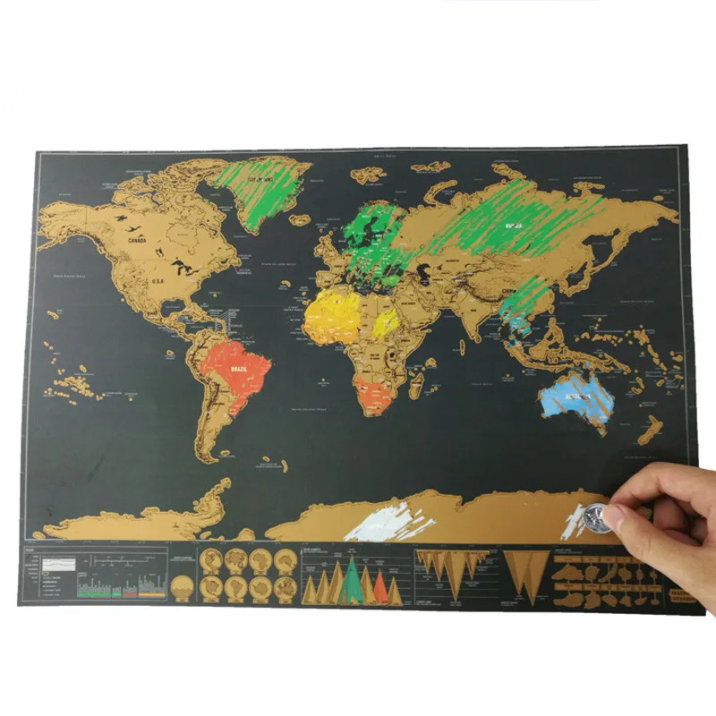 Jual Poster Peta Dunia Hiasan Dinding Scratch Map | Shopee Indonesia