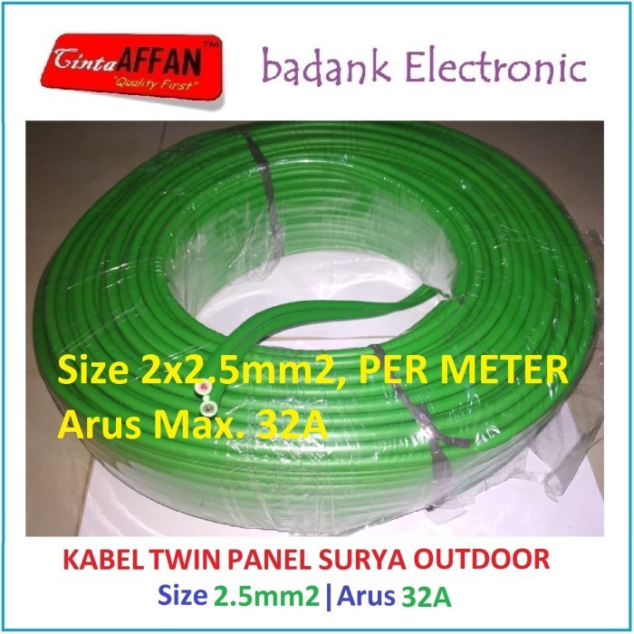 Jual TWIN KABEL SOLAR PANEL SURYA OUTDOOR UKURAN 2.5 MM2 PER METER ...