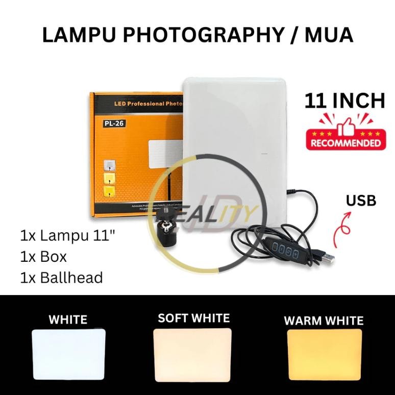 Jual jg-8 LAMPU FOTOGRAFI MUA PL-26 11 INCH LAMPU FOTO KONTEN KREATOR ...