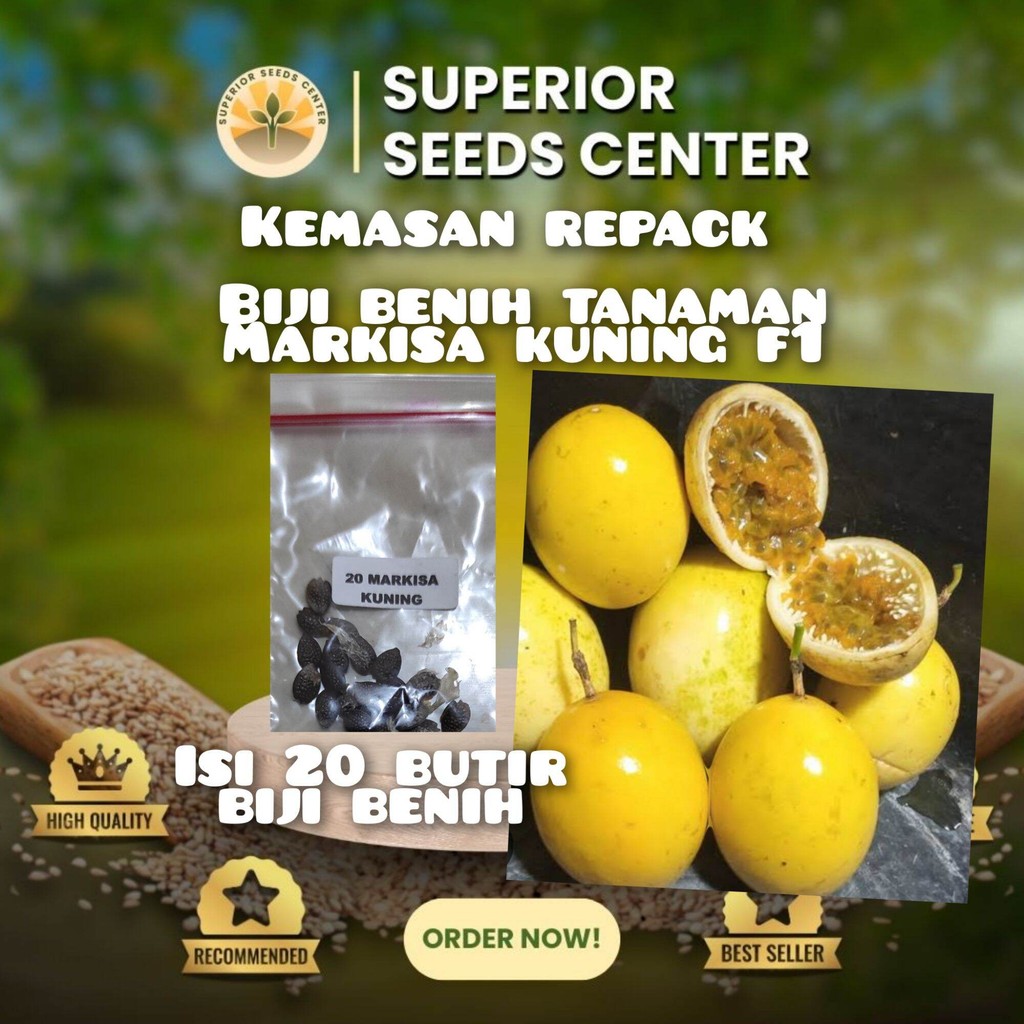 Jual 20 butir biji benih tanaman buah markisa kuning (kemasan repack plastik klip) | Shopee ...