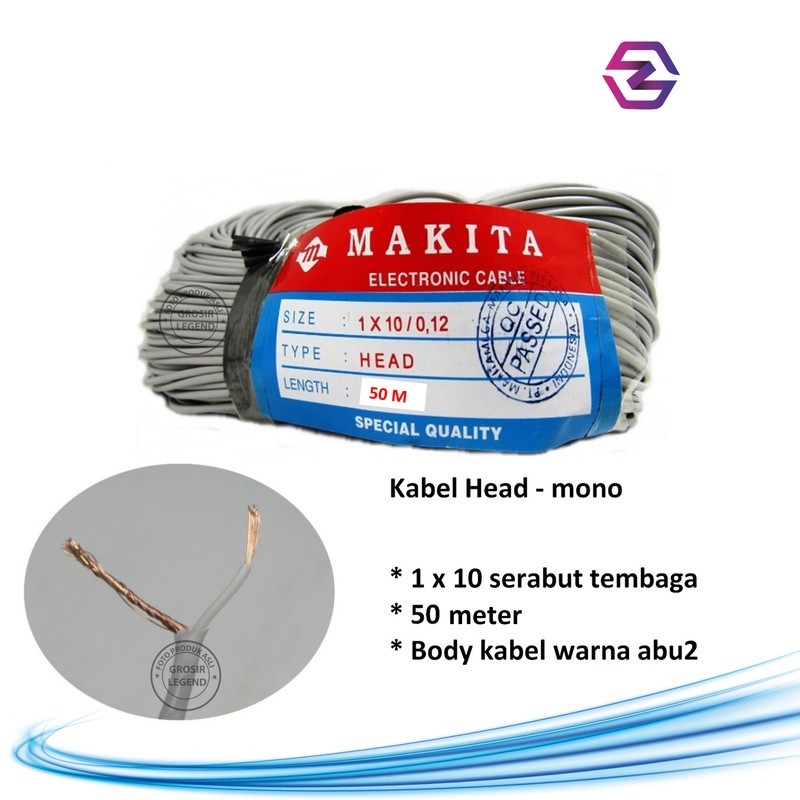 Jual Kabel head abserm mono 1x10 0.12mm 50 meter Makita | Shopee Indonesia