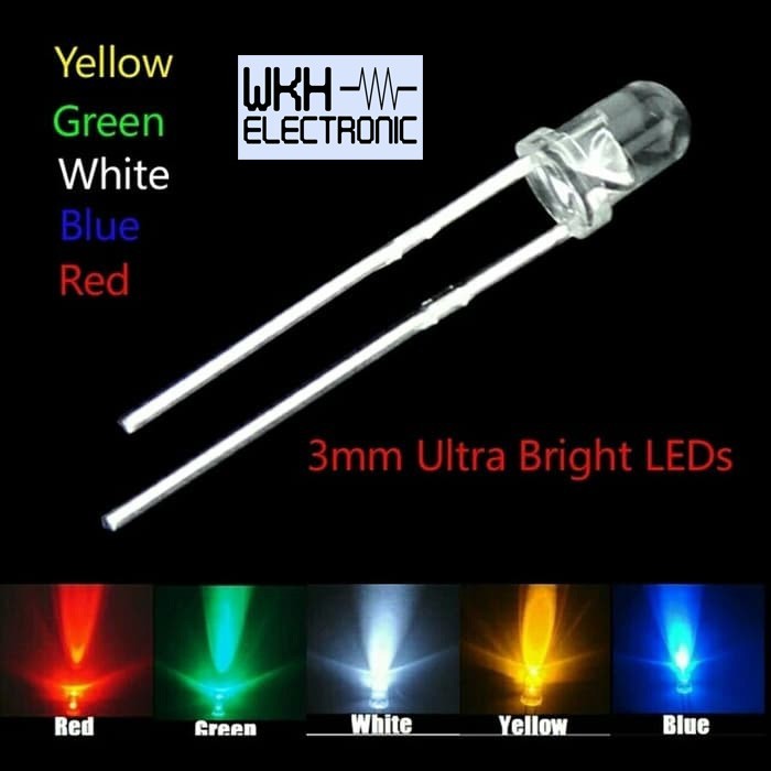 Jual (WKH) LED 3MM RED SUPERBRIGHT LAMPU LED MERAH SUPER TERANG ...