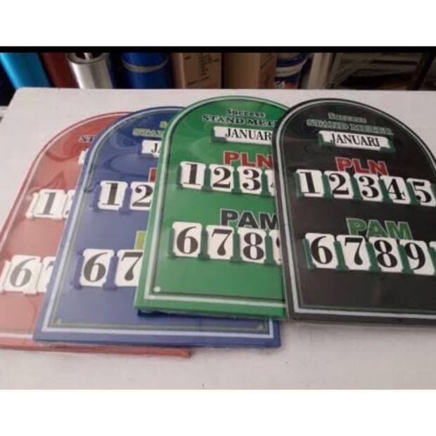 Jual Papan PDAM PLN stand meter Nomer Nomor No Petunjuk Angka Bulan PLN ...