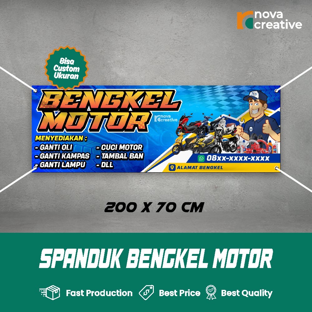Jual Cetak Banner Bengkel Motor Dan Tune UP Banner Custom Gratis Desain ...