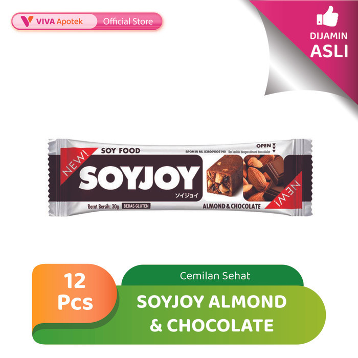 Jual Soyjoy Almond & Chocolate Cemilan Sehat (12 Pcs) | Shopee Indonesia
