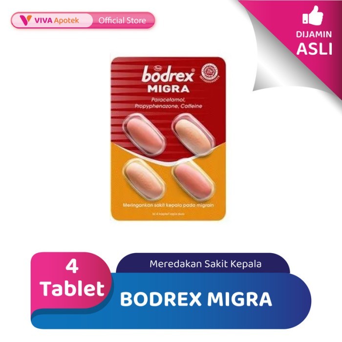 Jual Bodrex Migra Meringankan Sakit Kepala pada Migrain (4 Tablet ...