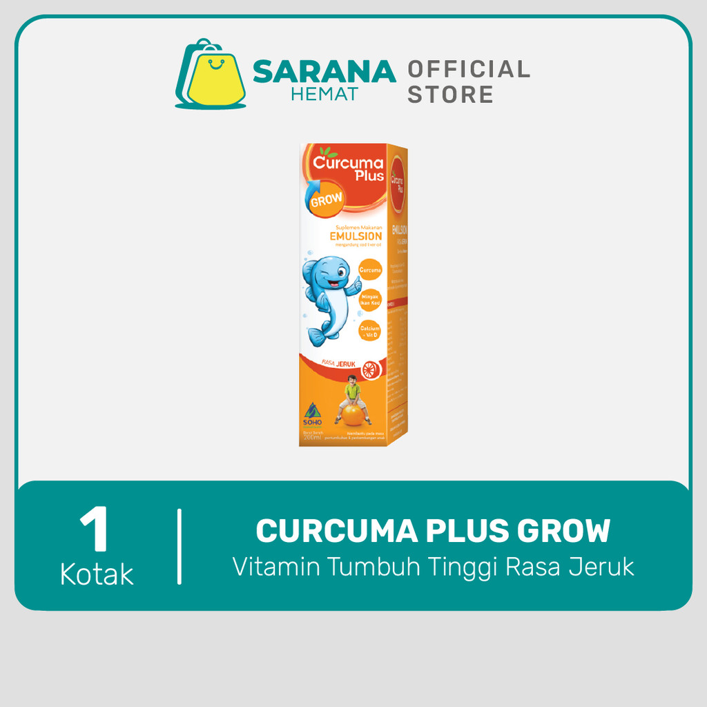 Jual Curcuma Plus Grow Emulsion Suplemen Makanan Rasa Jeruk 400ml ...