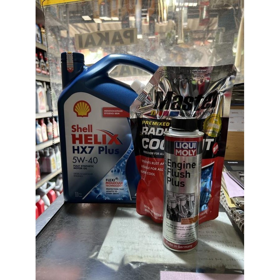 Jual Oli !! Paket Shell Hx-7 5W-40 1 Galon + Engine Flush + Air ...