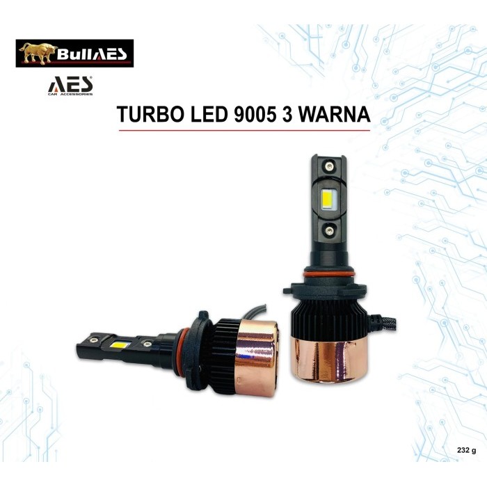 Jual Lampu Led HB3 9005 3 Warna TURBO AES Garansi 1 Tahun | Shopee ...