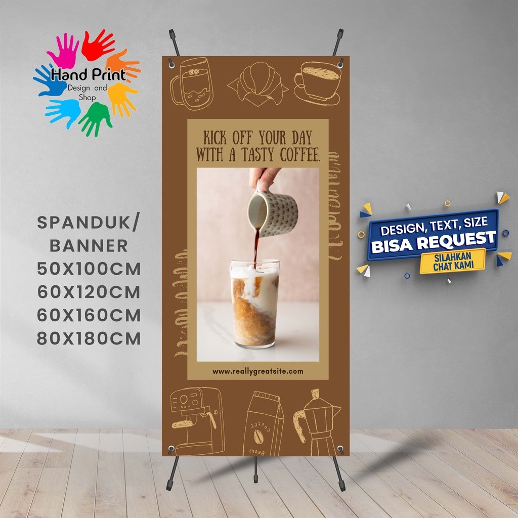 Jual SPANDUK BANNER Kopi time Coffeeshop Krem Coklat 60x160 CM | Shopee ...