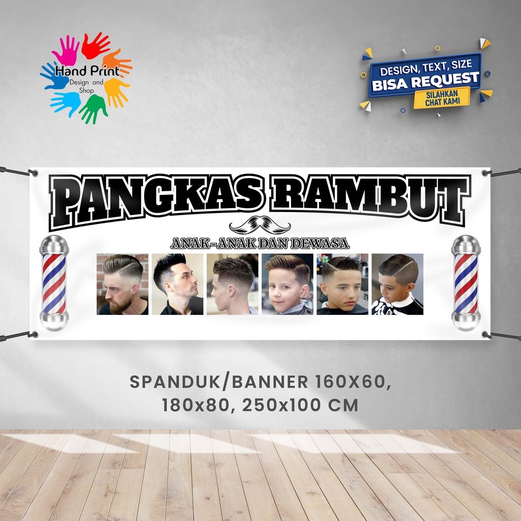 Jual Spanduk Banner Barbershop Pangkas Rambut Cukur Rambut Haircut ...