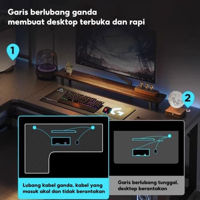 Jual KUCA Meja Gaming Karbon Serat Meja Gaming Meja Komputer Minimalis ...