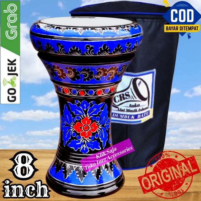 Jual Gendang Atau Darbuka Kayu 8 Inch Hitam Biru Rolling Putih New ...